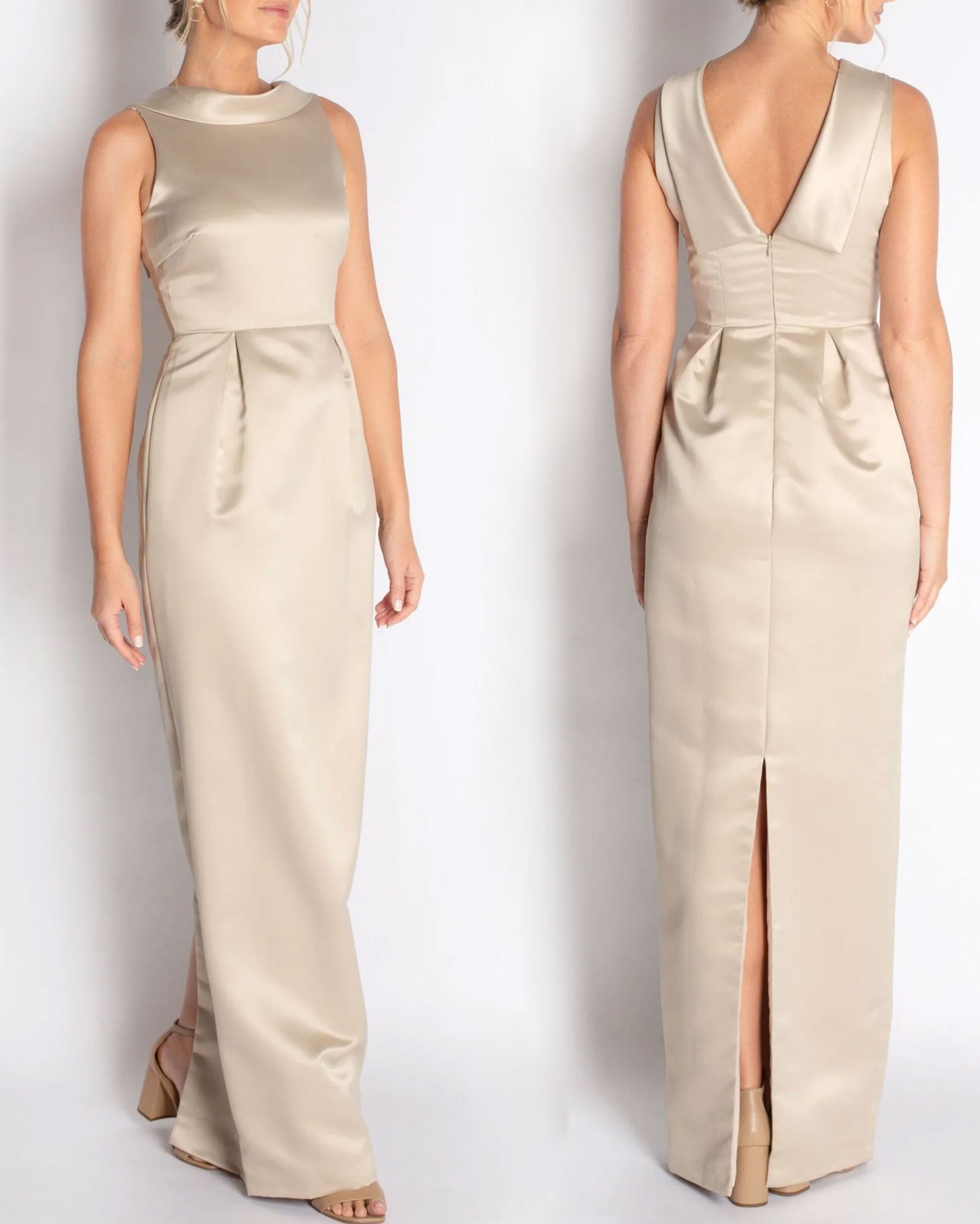 The Amelia Gown in Satin – Camilyn Beth